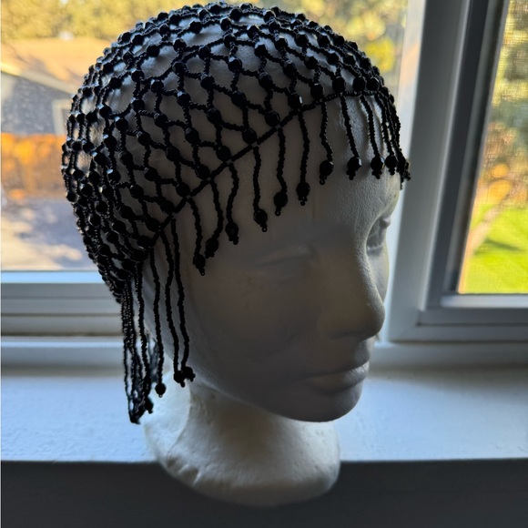 Accessories | 192s Flapper Hat Roarin 20s Cap Crochet Glass Bead Head ...